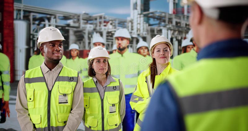 Team of Diverse Engineers Undergo Safety Training Stock Photo - Image ...