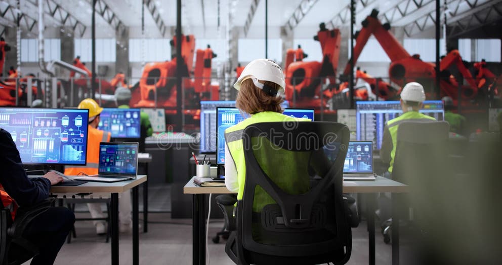 Team of Diverse Engineers Using Scada Software Stock Photo - Image of ...