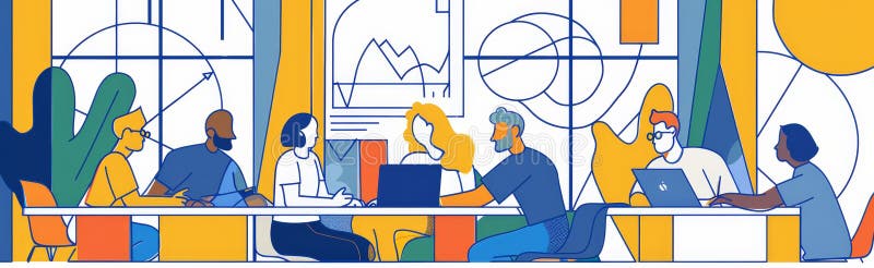 A Team of Diverse Individuals Work Together in a Modern Office Setting ...