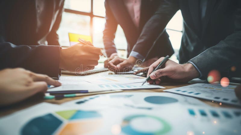 A Team of Diverse Professionals Working Together Stock Illustration ...