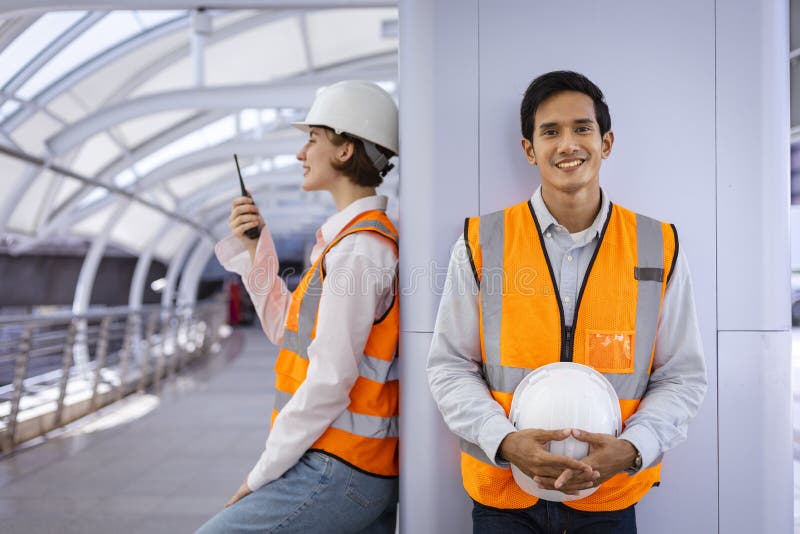 Team of Diversity Engineer is Using Walkie Talkie while Inspecting the ...