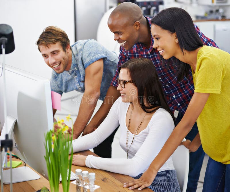 Team, Diversity and Entrepreneurs with Computer, Meeting and Support ...