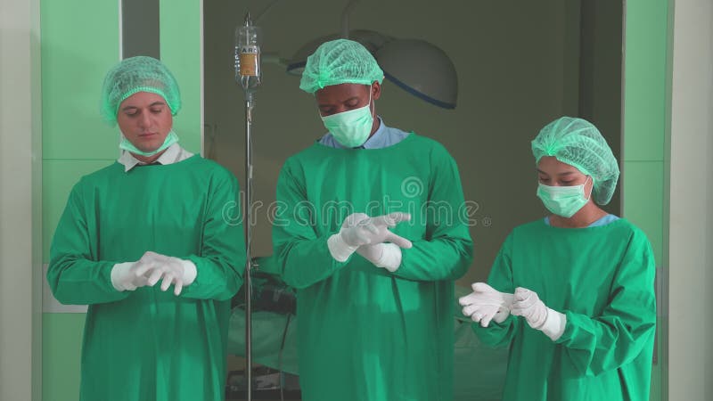 Team Doctor Or Surgeon Wearing Glove Preparing Surgery Emergency In The