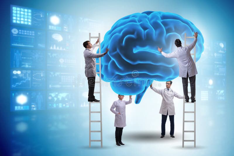 Team of Doctors Examining Human Brain Stock Photo - Image of physician ...