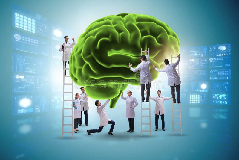 Team of Doctors Examining Human Brain Stock Image - Image of neurology ...