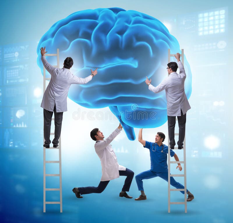Team of Doctors Examining Human Brain Stock Image - Image of human ...