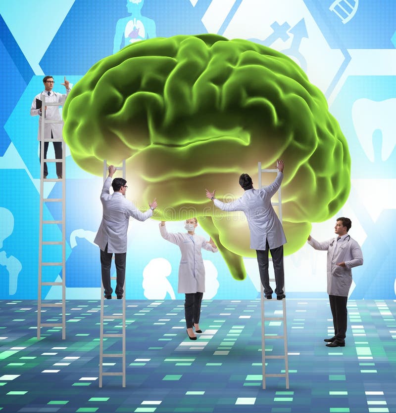 Team of Doctors Examining Human Brain Stock Photo - Image of clinic ...