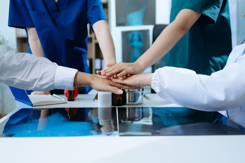 Team Doctors Nurses Union Coordinate Hands Teamwork Concept for Success ...