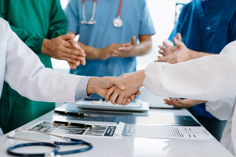 Team Doctors Nurses Union Coordinate Hands Teamwork Concept in Hospital ...