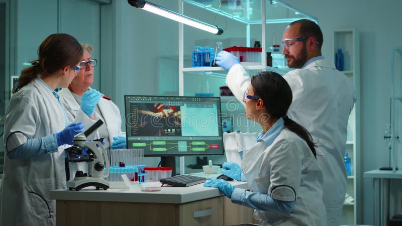 Team of Doctors Studying DNA Mutation Stock Footage - Video of ...