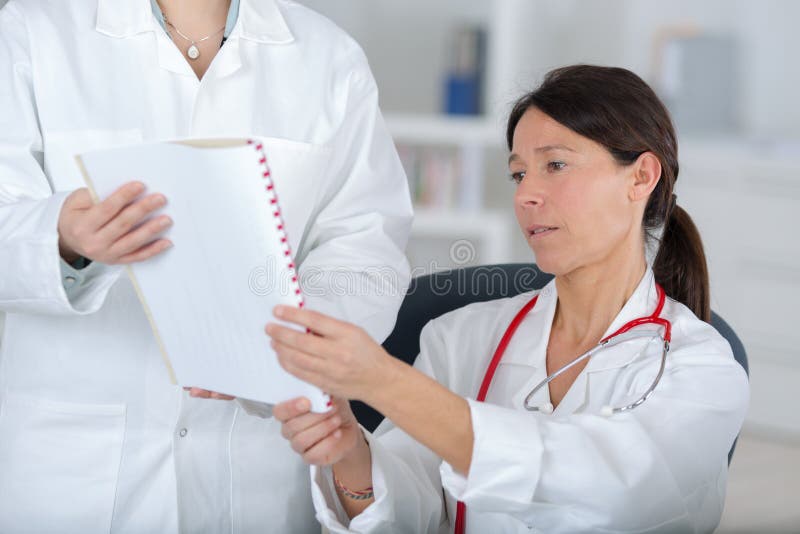Team Doctors Working in Office Stock Image - Image of analyzing ...