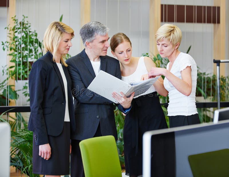 Team Doing Teamwork in Office Stock Image - Image of meeting, office ...
