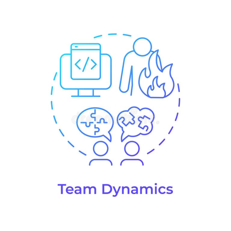 Team Dynamics Blue Gradient Concept Icon Stock Vector - Illustration of ...