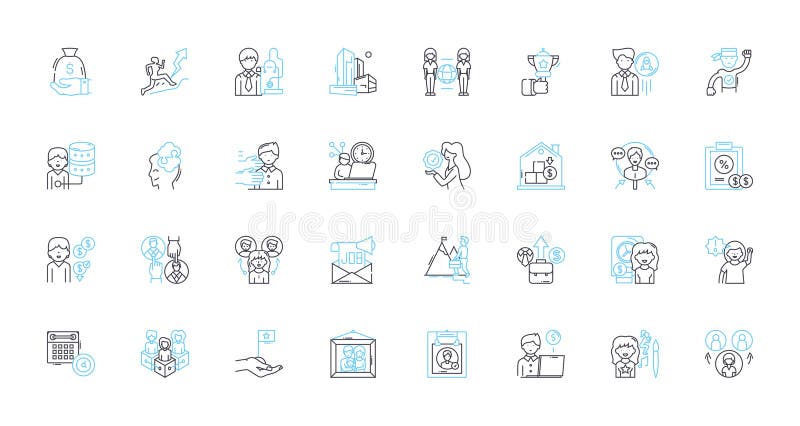Team Dynamics Linear Icons Set Collaboration Communication Cohesion Synergy Unity Trust