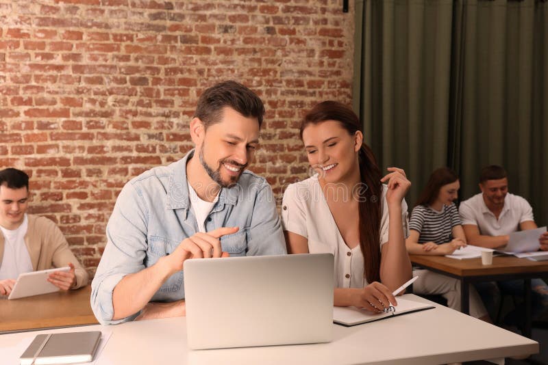 Team of Employees Working Together in Office Stock Photo - Image of ...