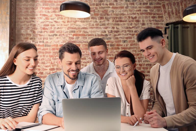 Team of Employees Working Together in Office Stock Image - Image of ...