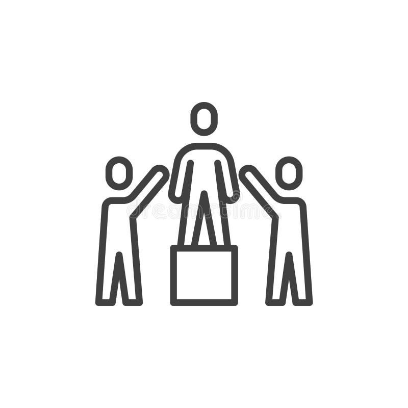 Team Empowerment Support Line Icon Stock Vector - Illustration of ...