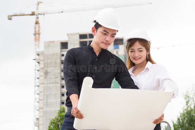 Team of Engineer Building Construction Working Together. Engineer ...