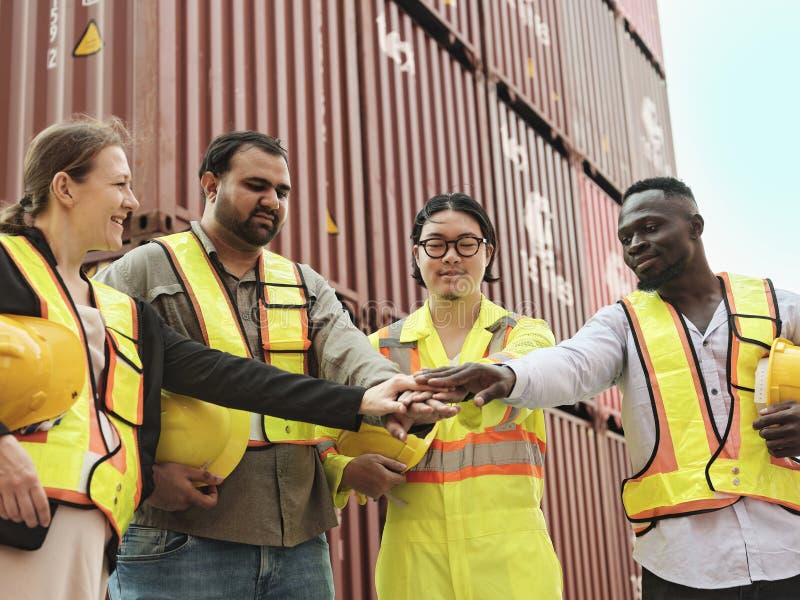 Team Engineer Joining Hands with Organizations Stock Image - Image of ...