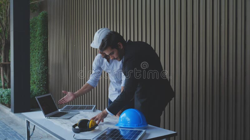 Team Engineer Talking and Planning about Install Electric with Panel of ...