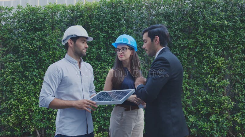 Team Engineer Talking and Planning about Install Electric with Panel of ...