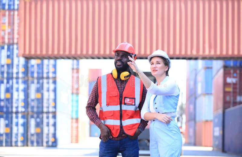 Engineer he is Working in Container Box Yard Area of Logistics ...