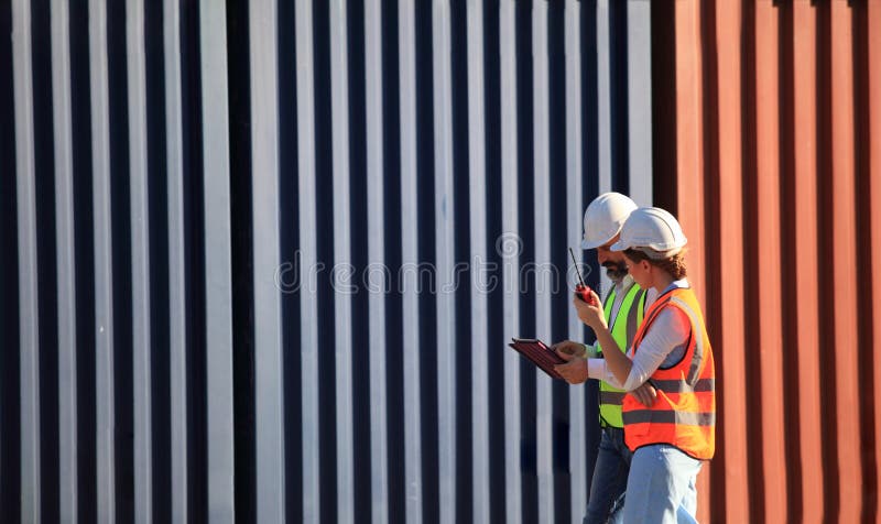Engineer he is Working in Container Box Yard Area of Logistics ...