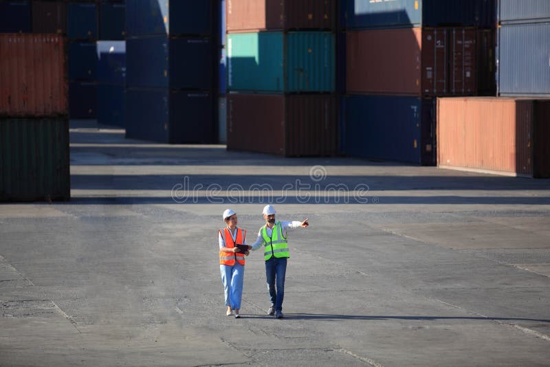 Engineer he is Working in Container Box Yard Area of Logistics ...