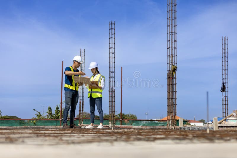 Team of Engineering Architect Inspector and Contractor Having ...