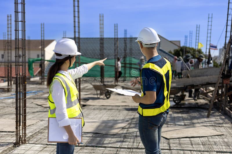 Team of Engineering Architect Inspector and Contractor Having ...