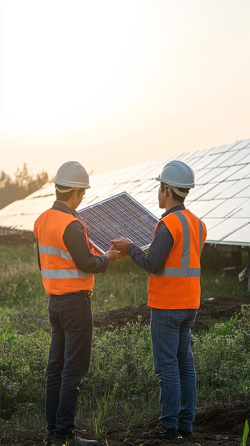 Team of Engineers and Architects Discussing Plans for a Solar Project ...