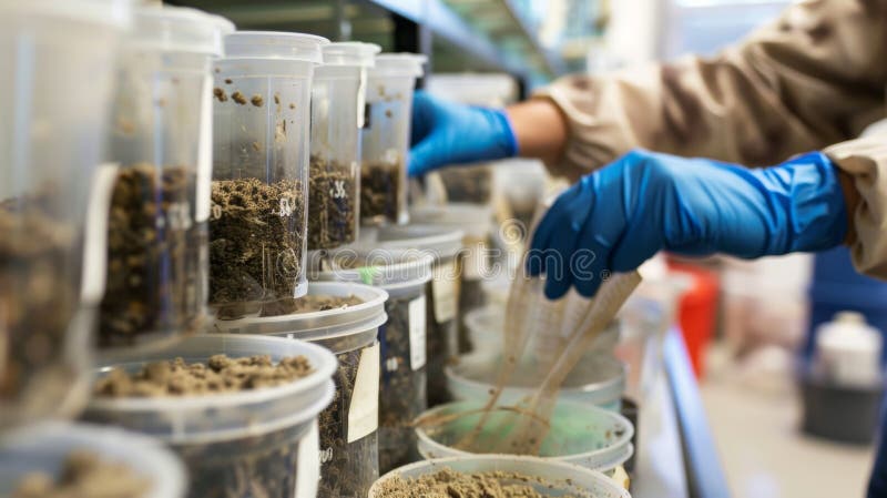 A Team of Engineers Carefully Label and Secure Soil Samples in ...