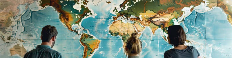 A Team of Engineers with a Global Map Planning a Clean Energy Network ...