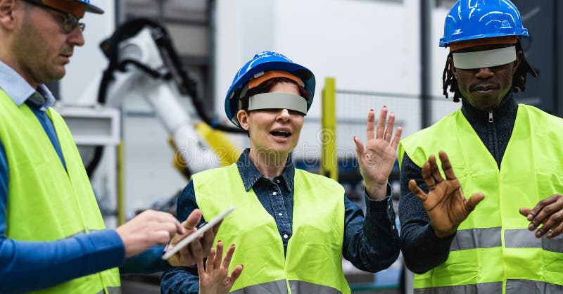 Team of Engineers Having Simulation Experience with Futuristic Virtual ...