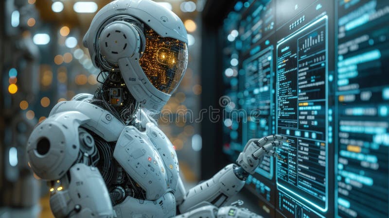 Team of Engineers Innovating in Advanced Robotics Laboratory. Stock ...