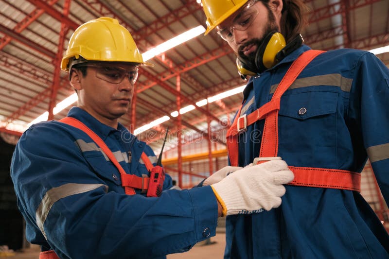 Team of Engineers or Workers Getting Safety Suits and Helmet Stock ...