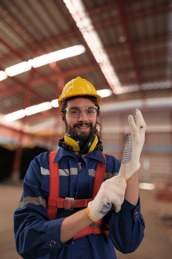 Team of Engineers or Workers Getting Safety Suits and Helmet Stock ...