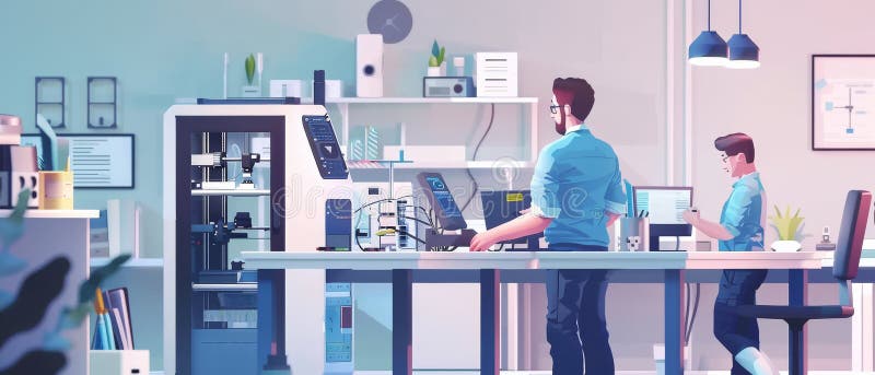 A Team of Engineers Working on a Modern Industrial Design Using ...