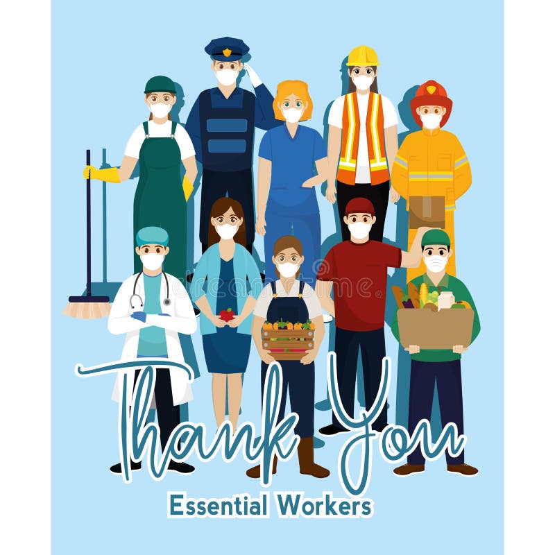 Team essential workers stock vector. Illustration of staff - 200435051