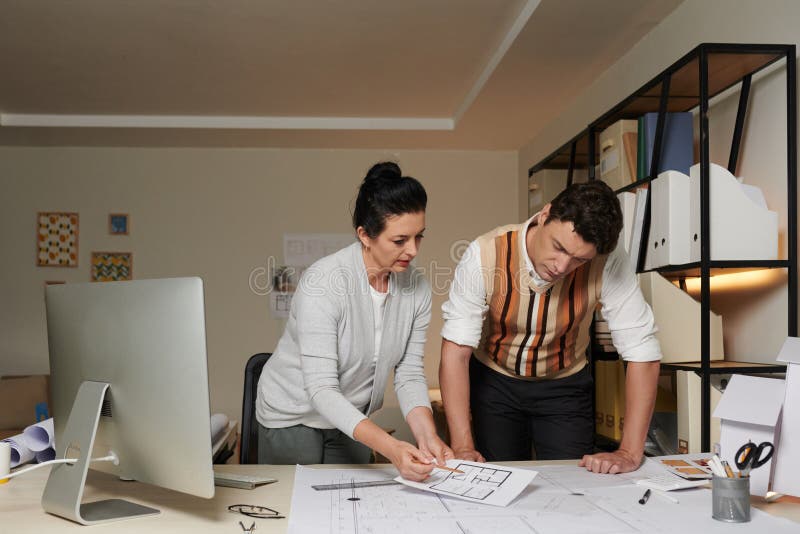 Experienced Architects Working at Bureau Stock Photo - Image of work ...