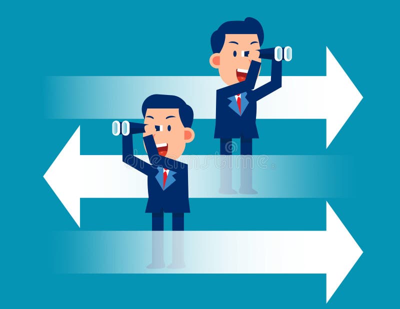 Team Explore Different Directions. Business Vector Illustration Stock ...