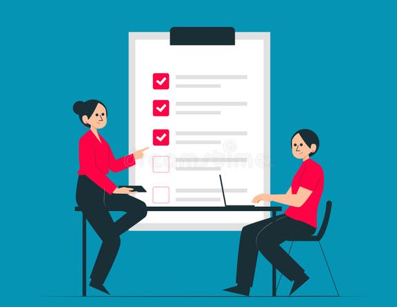 Team Fill Out Checklist. Todo List Vector Concept Stock Vector ...