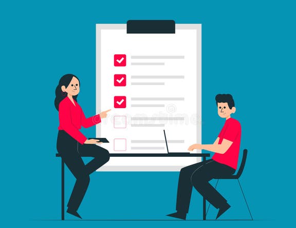 Team Fill Out Checklist. Todo List Vector Concept Stock Vector ...