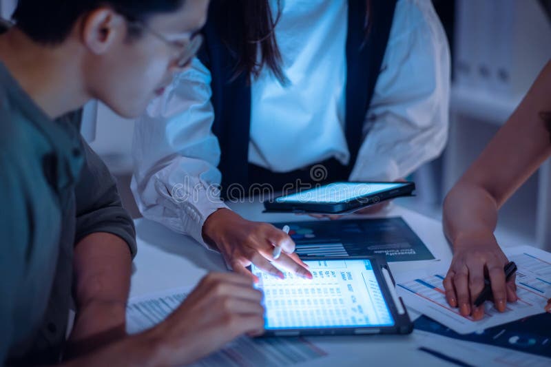 Team of Financial Discussion Budget Planning, Analyzing Digital ...