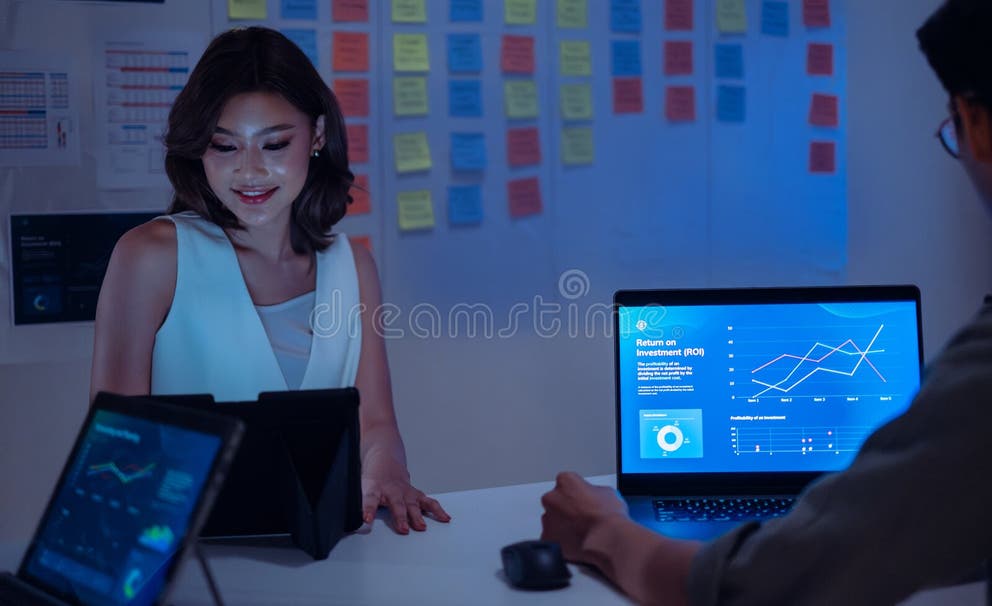 Team of Financial Discussion Budget Planning, Analyzing Digital ...