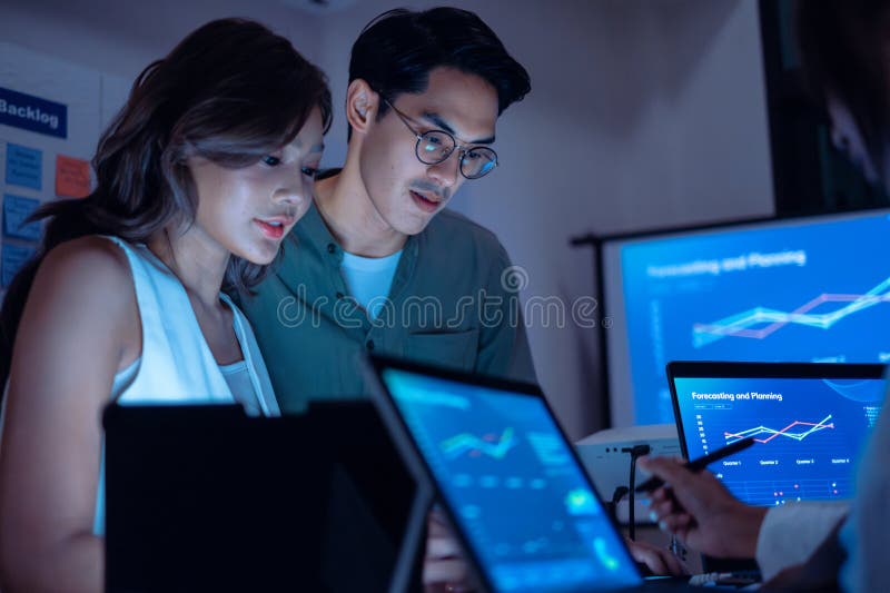 Team of Financial Discussion Budget Planning, Analyzing Digital ...