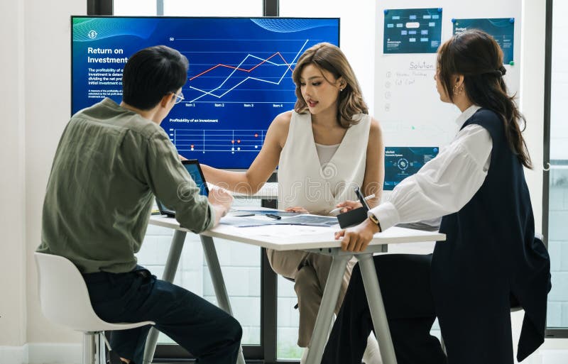 Team of Financial Discussion Business Planning, Analyzing Digital ...