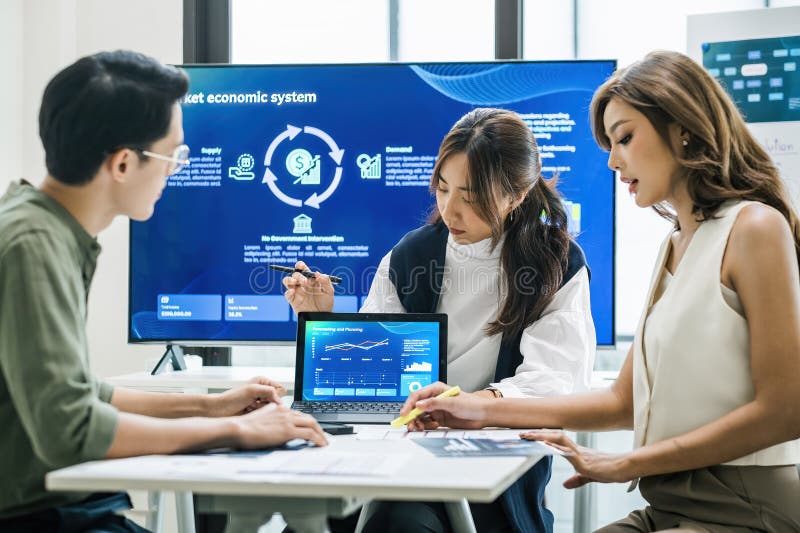 Team of Financial Discussion Business Planning, Analyzing Digital ...