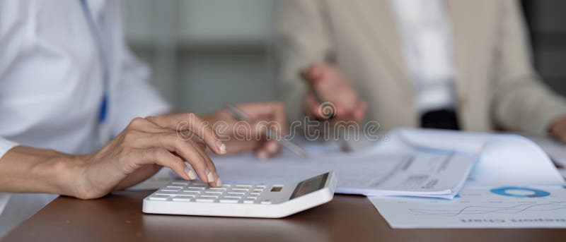 Financial Professionals Analyzing Budget Reports and Calculations in a ...