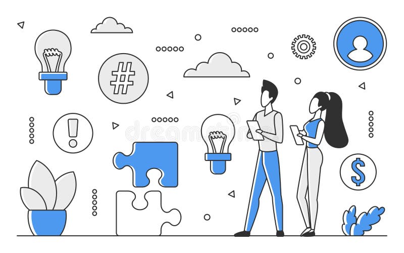 Team Finding Business Solution Stock Vector - Illustration of ...